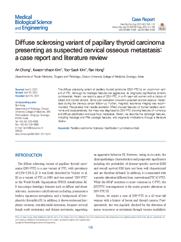 (PDF) Diffuse sclerosing variant of papillary thyroid carcinoma ...