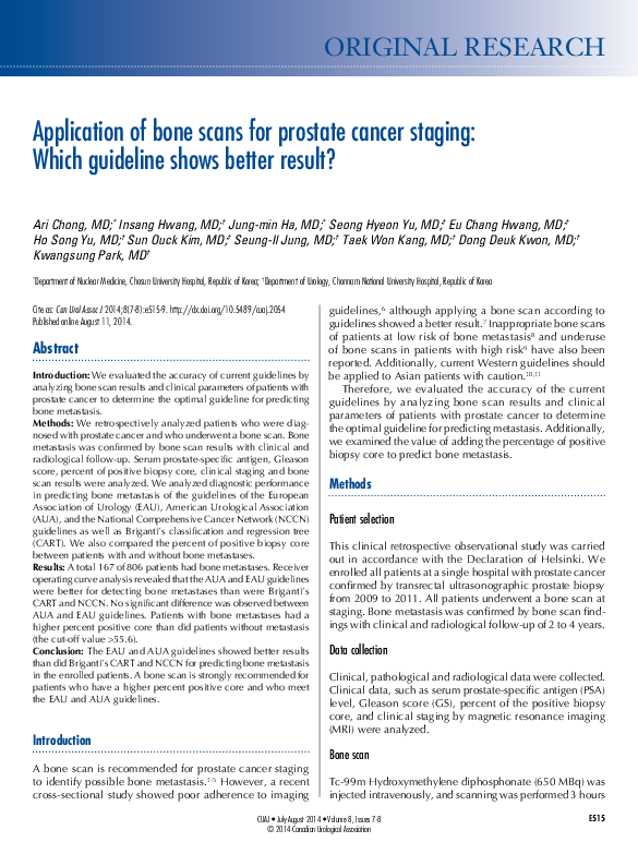 (PDF) Application of bone scans for prostate cancer staging: Which ...