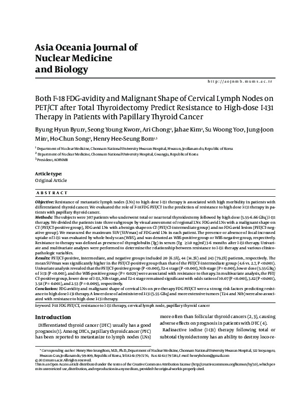 (PDF) Both F-18 FDG-avidity and Malignant Shape of Cervical Lymph Nodes ...