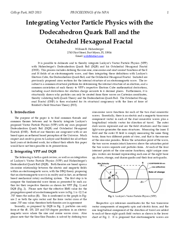 (PDF) Integrating Vector Particle Physics with the Dodecahedron Quark ...