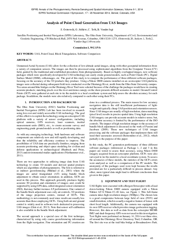 (PDF) Analysis of Point Cloud Generation from UAS Images | Steven ...