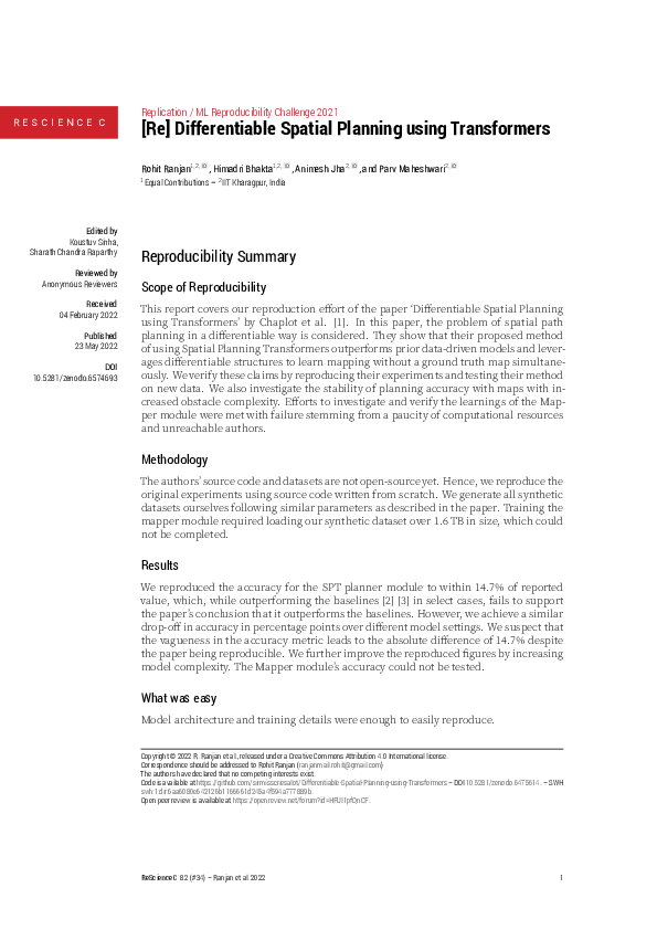 (PDF) [Re] Differentiable Spatial Planning using Transformers | Parv Maheshwari - Academia.edu