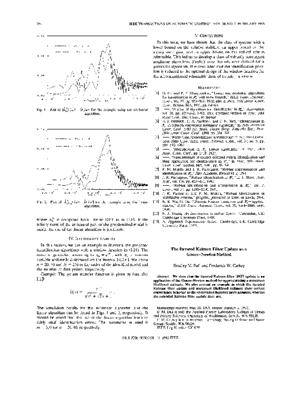 Pdf The Iterated Kalman Filter Update As A Gauss Newton Method