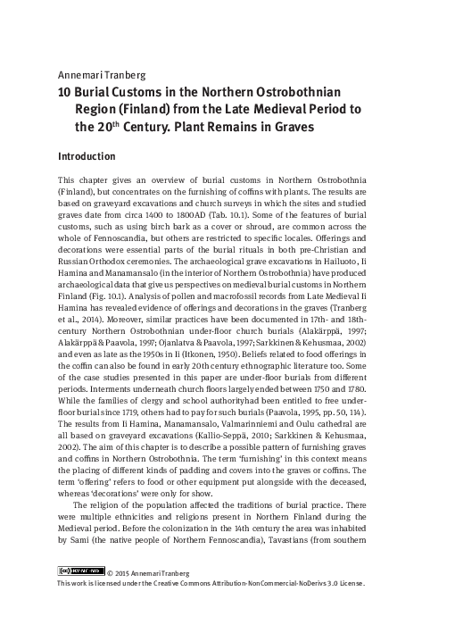 (PDF) 10 Burial Customs in the Northern Ostrobothnian Region (Finland ...