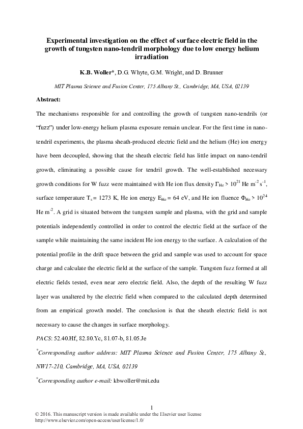(PDF) Experimental investigation on the effect of surface electric ...