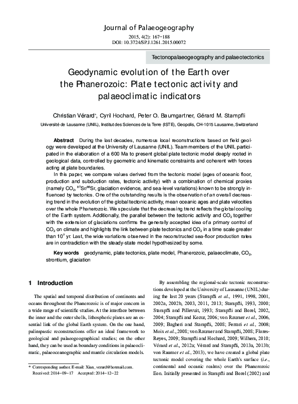 (PDF) Geodynamic evolution of the Earth over the Phanerozoic: Plate ...