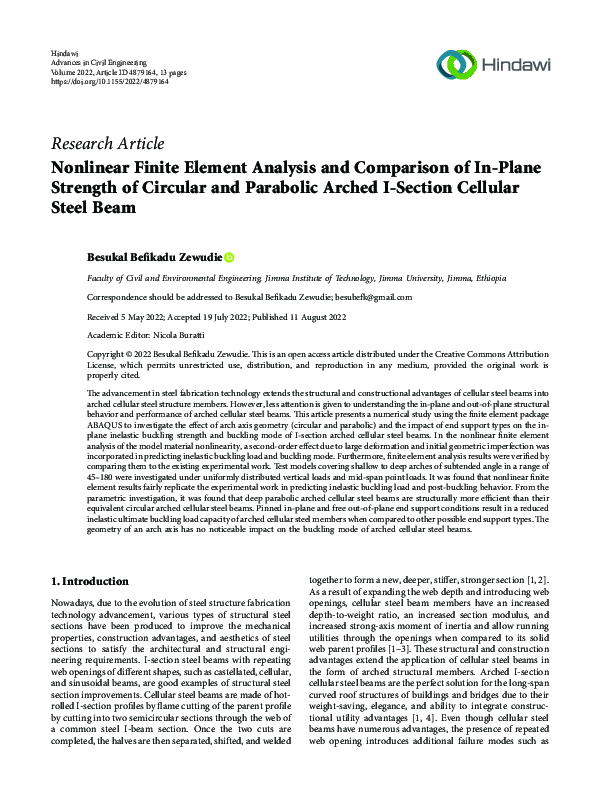 Pdf Nonlinear Finite Element Analysis And Comparison Of In Plane