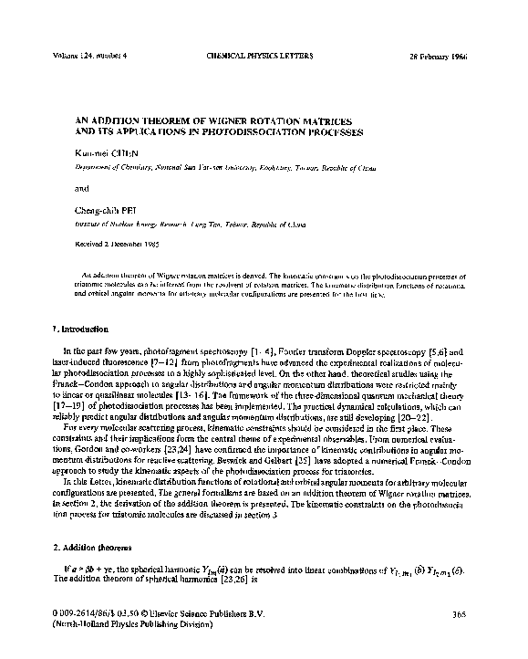 (PDF) An addition theorem of wigner rotation matrices and its ...