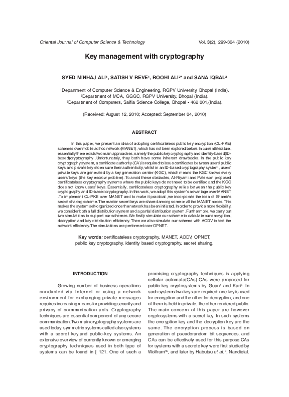 (PDF) Key Management With Cryptography