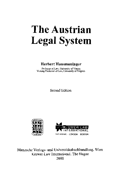 (PDF) The Austrian Legal System