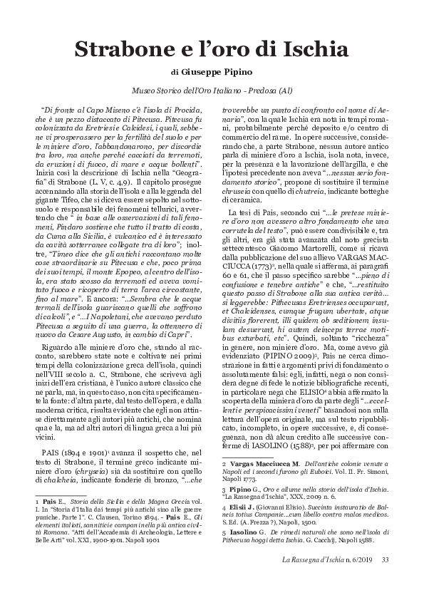 (PDF) Strabone e l'oro d'Ischia