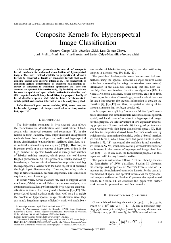 (PDF) Composite Kernels for Hyperspectral Image Classification