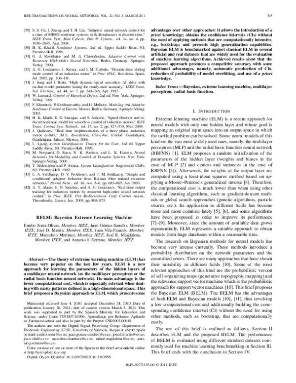 (PDF) BELM: Bayesian Extreme Learning Machine