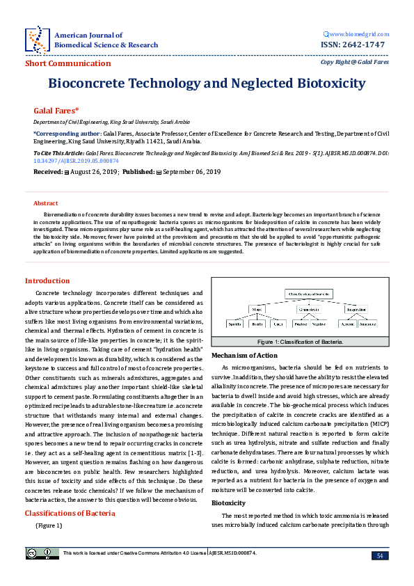 (PDF) Bioconcrete Technology and Neglected Biotoxicity