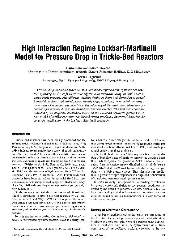 (PDF) High interaction regime Lockhart-Martinelli model for pressure ...