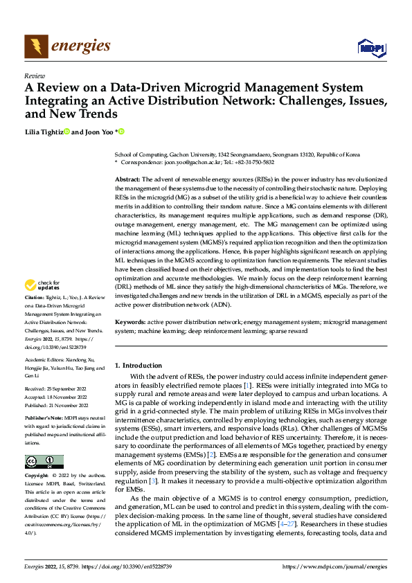 (PDF) A Review on a Data-Driven Microgrid Management System Integrating an Active Distribution ...