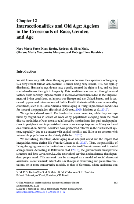 (PDF) Intersectionalities and Old Age: Ageism in the Crossroads of Race, Gender, and Age