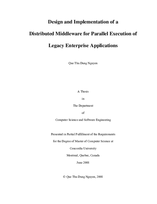 Pdf Design And Implementation Of A Distributed Middleware For Parallel Execution Of Legacy