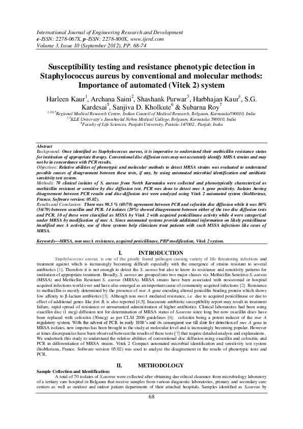 (PDF) Importance of automated (Vitek 2) system | Archana Saini ...