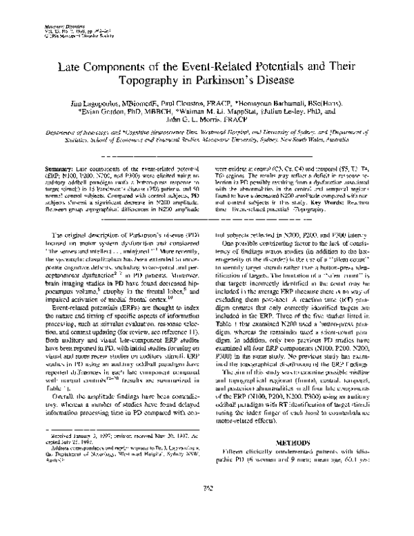 (PDF) Late components of the event-related potentials and their ...