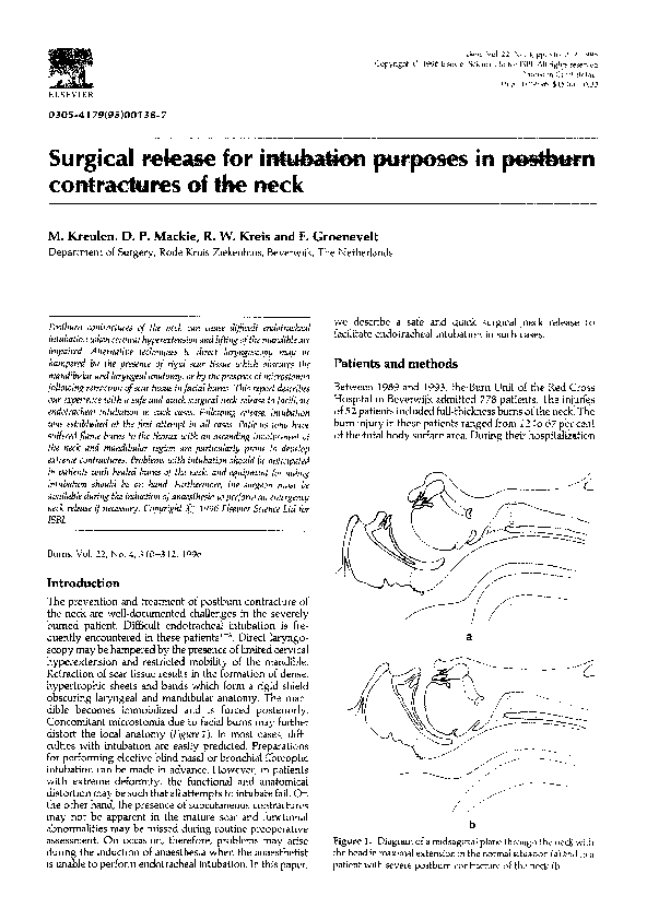 (PDF) Surgical release for intubation purposes in postburn contractures ...