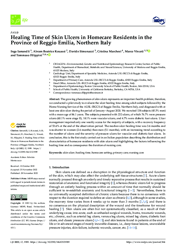 (PDF) Healing Time of Skin Ulcers in Homecare Residents in the Province ...