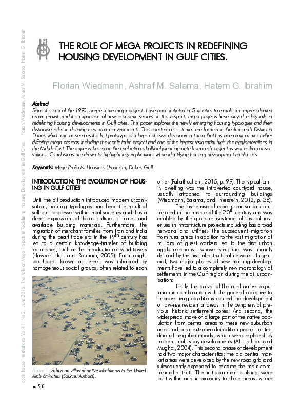 (PDF) The Role of Mega Projects in Redefining Housing Development in Gulf Cities