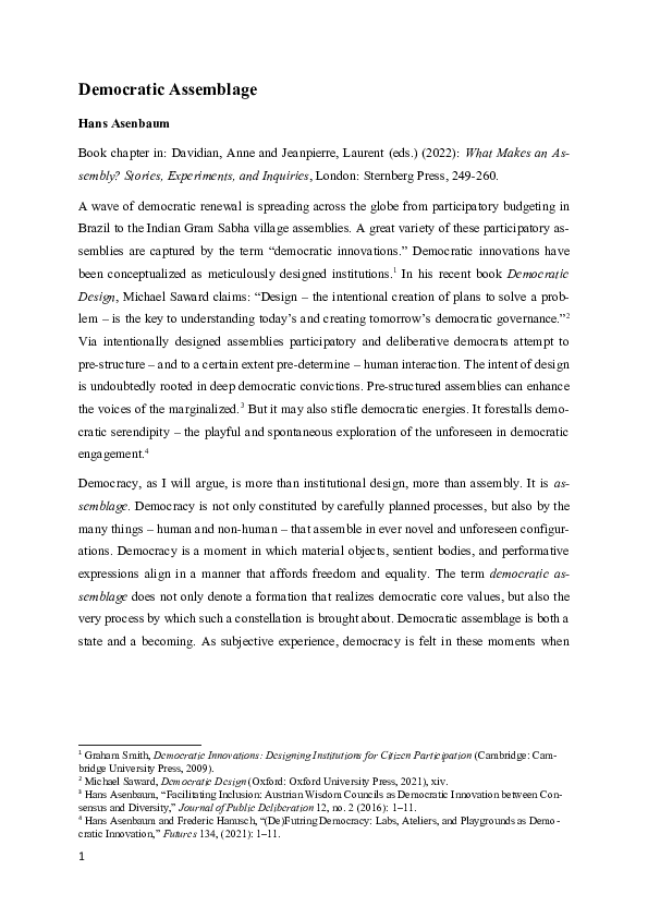 (DOC) Democratic Assemblage