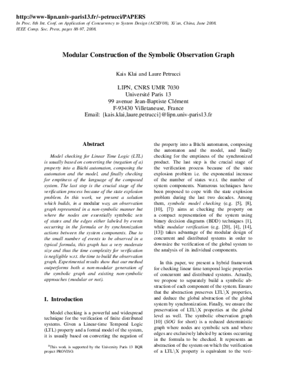 (PDF) Modular construction of the symbolic observation graph