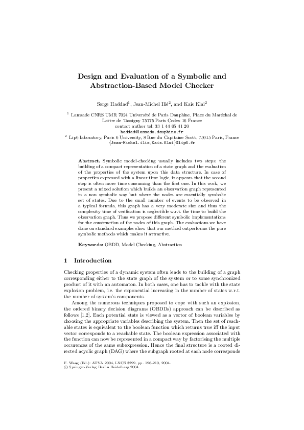 Pdf Design And Evaluation Of A Symbolic And Abstraction Based Model