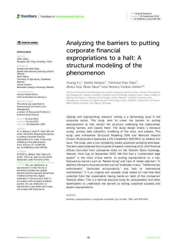 (PDF) Analyzing the barriers to putting corporate financial ...