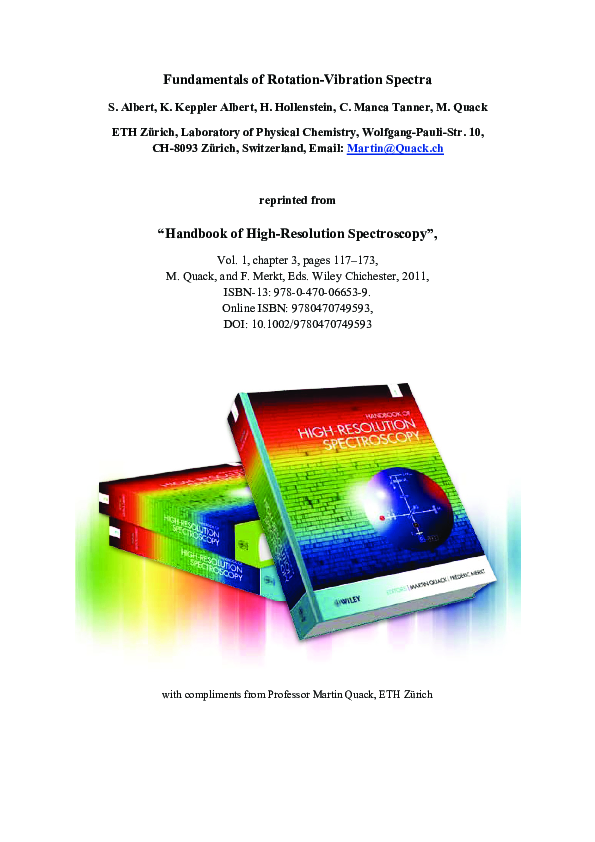 (PDF) Fundamentals of Rotation-Vibration Spectra