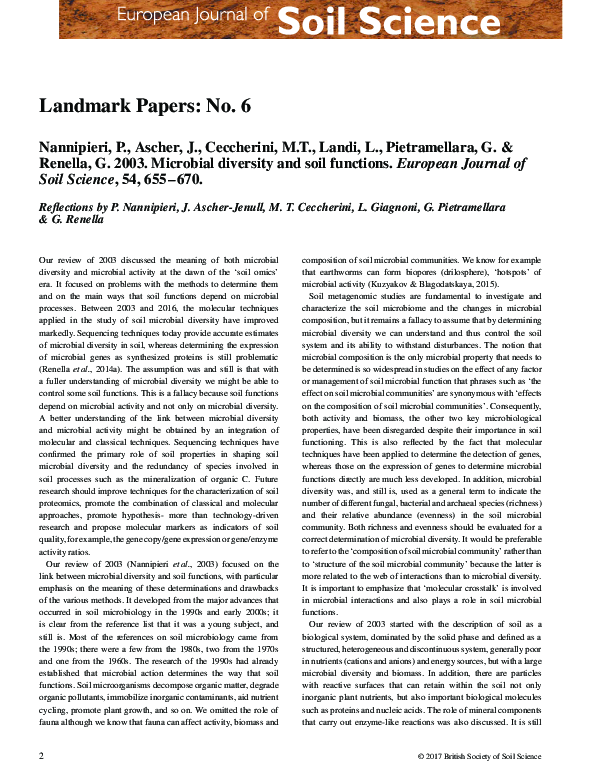 (PDF) Nannipieri, P., Ascher, J., Ceccherini, M.T., Landi, L ...