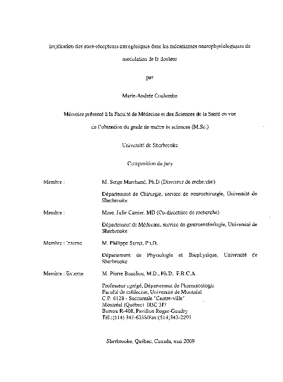 (PDF) Implication des sous-récepteurs estrogéniques dans les mécanismes ...