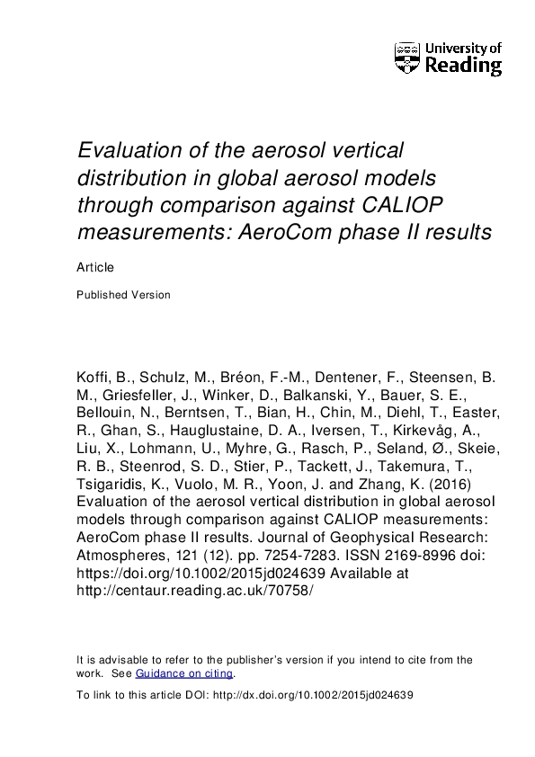 (PDF) Evaluation of the aerosol vertical distribution in global aerosol models through ...