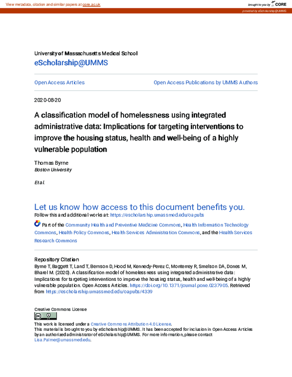 (PDF) A classification model of homelessness using integrated ...