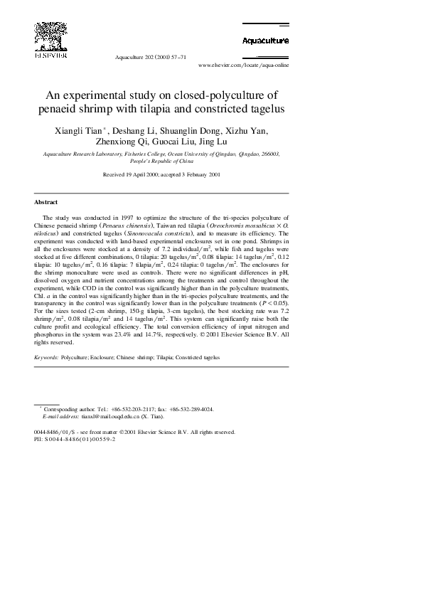 (PDF) An experimental study on closed-polyculture of penaeid shrimp ...