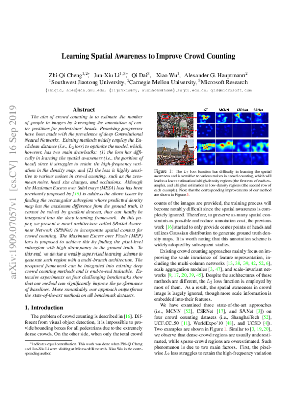 (PDF) Learning Spatial Awareness to Improve Crowd Counting