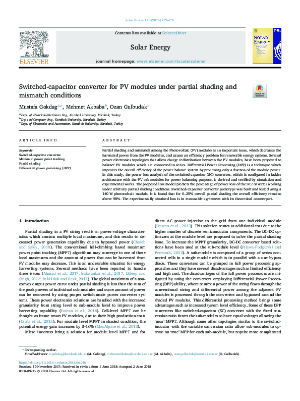 (PDF) Switched-capacitor converter for PV modules under partial shading ...