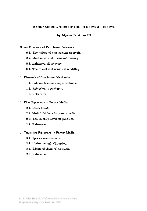 Pdf Lecture Notes In Engineering Multiphase Flow In Porous Media
