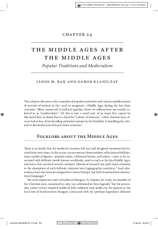 (PDF) The Middle Ages after the Middle Ages Popular Traditions and ...