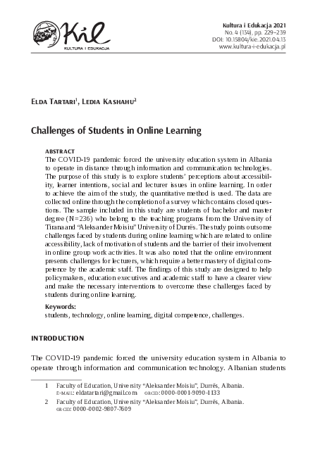 (PDF) Challenges of Students in Online Learning