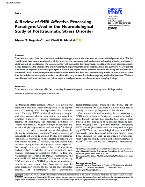(PDF) Neuroimaging of Affective Processing in PTSD