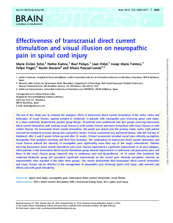(PDF) Effectiveness of transcranial direct current stimulation and ...