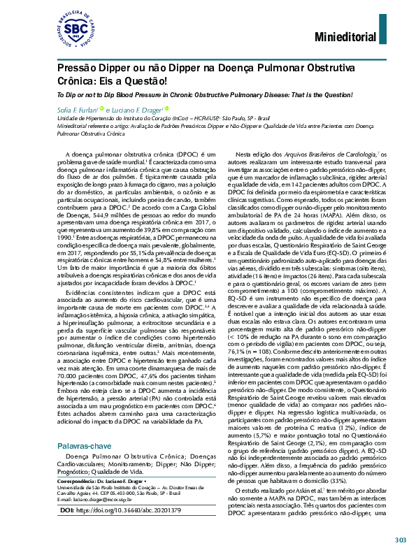 (PDF) Pressão Dipper ou não Dipper na Doença Pulmonar Obstrutiva ...