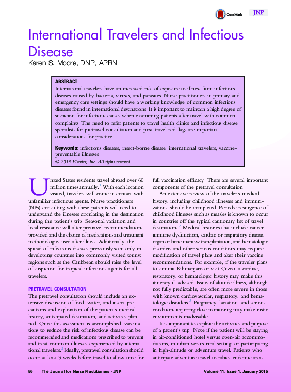(PDF) International Travelers and Infectious Disease