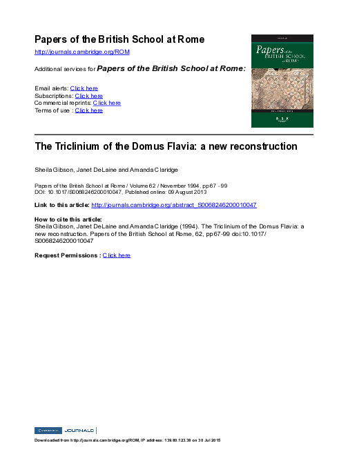 (PDF) The Triclinium of the Domus Flavia: a new reconstruction