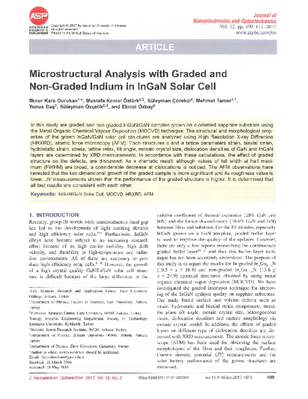 (PDF) Microstructural Analysis with Graded and Non-Graded Indium in ...