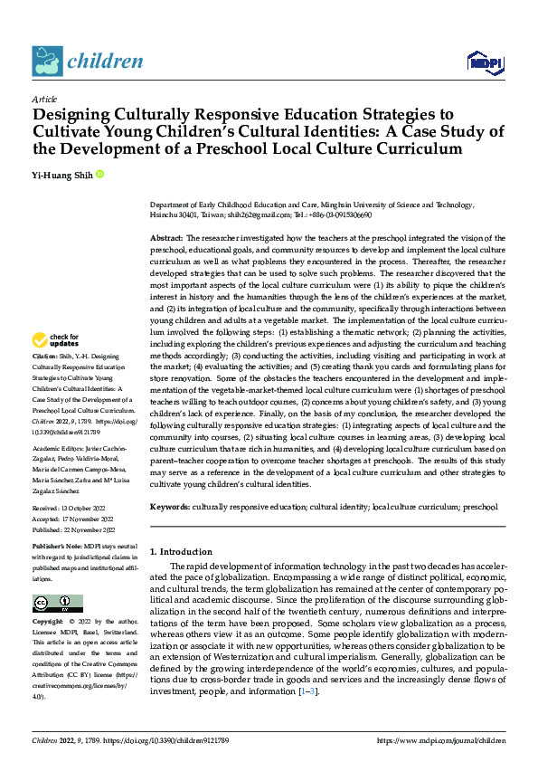 (PDF) Designing Culturally Responsive Education Strategies to Cultivate ...