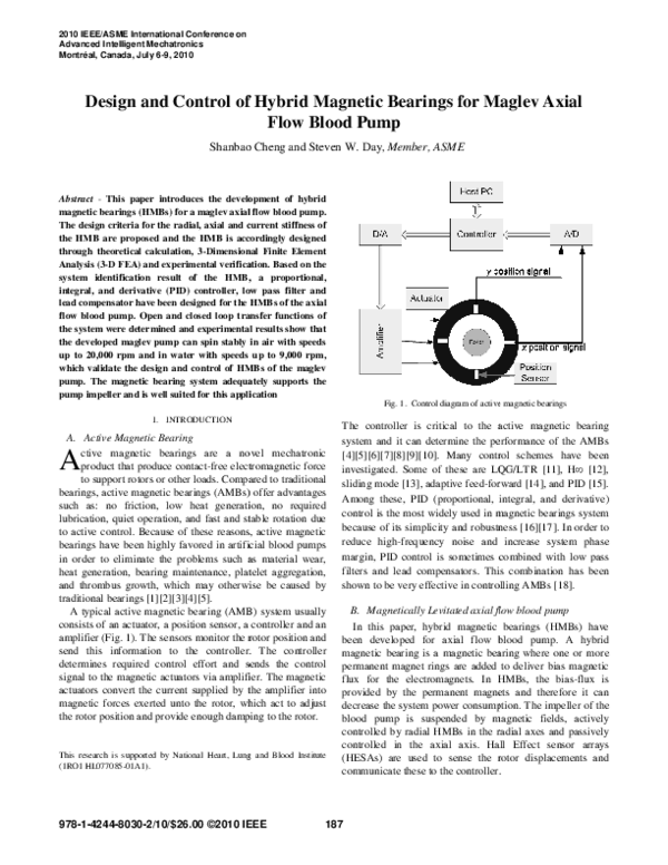 (PDF) Design and control of hybrid magnetic bearings for maglev axial ...